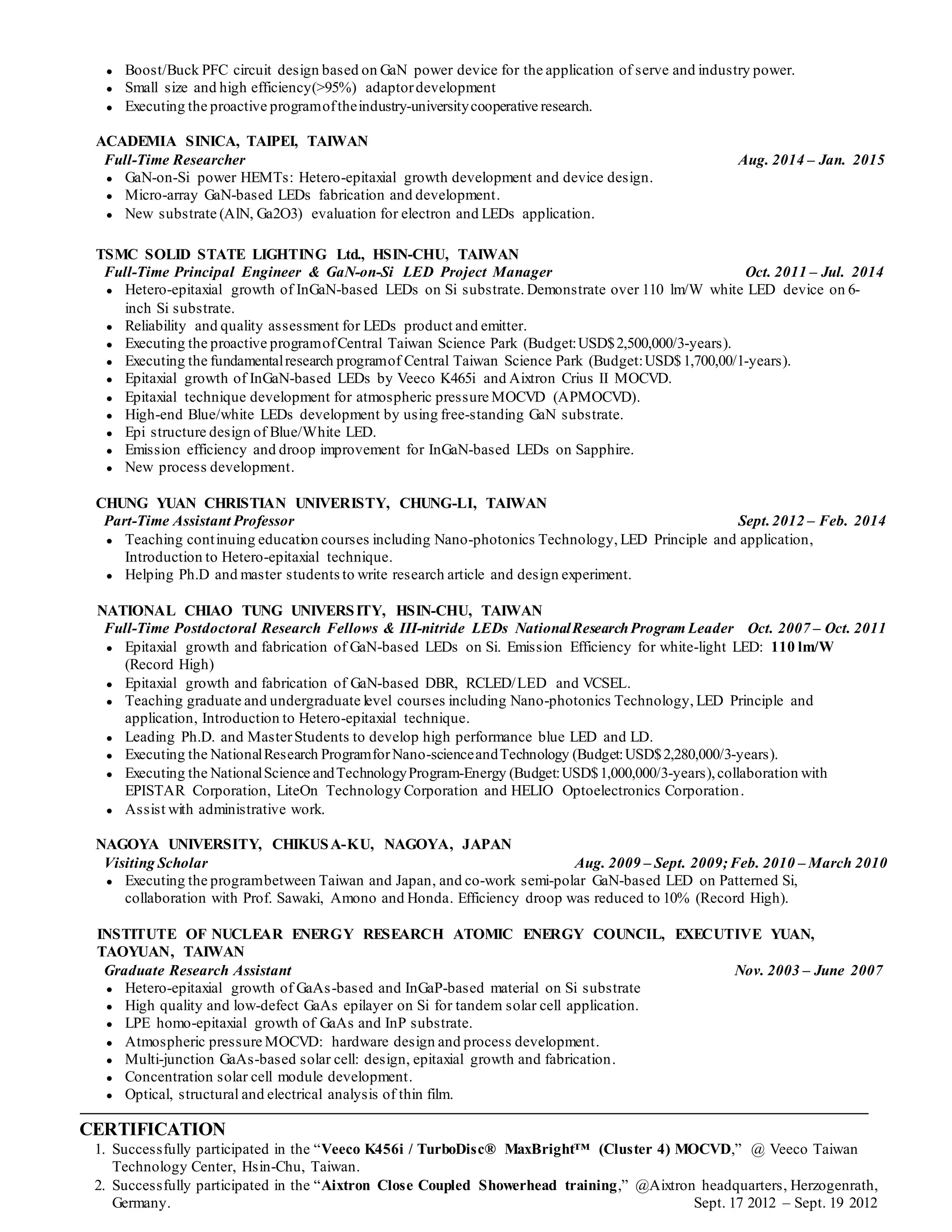 Zhen-Yu Li from Taiwan Resume 150720 | DOCX