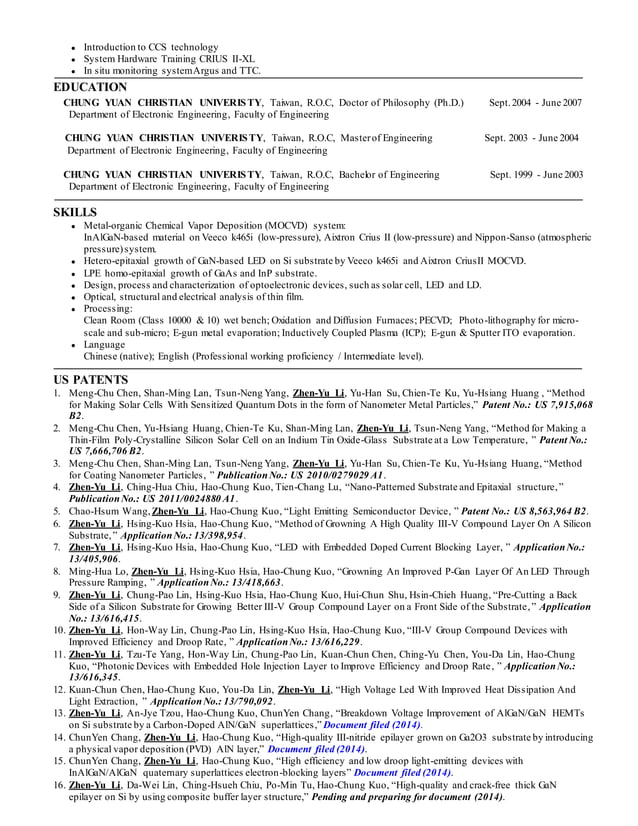 Zhen-Yu Li from Taiwan Resume 150720 | DOCX