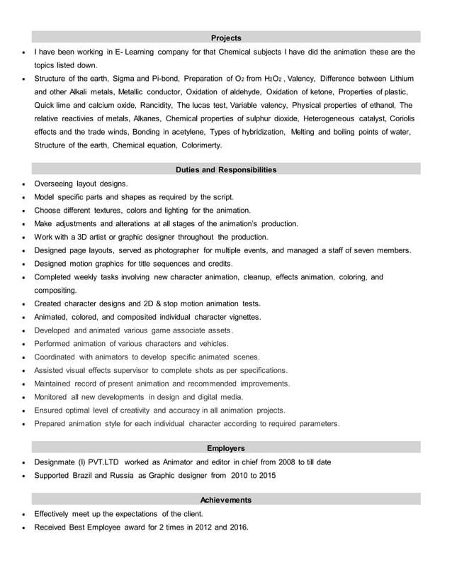 Devyani nayak experience resume | DOCX | Computer Animation | Computer Software and Applications