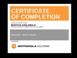 MOTOROLA CERTIFICATES | PPTX