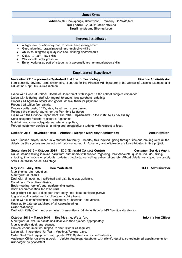 Janet Syms 16 CV | DOCX