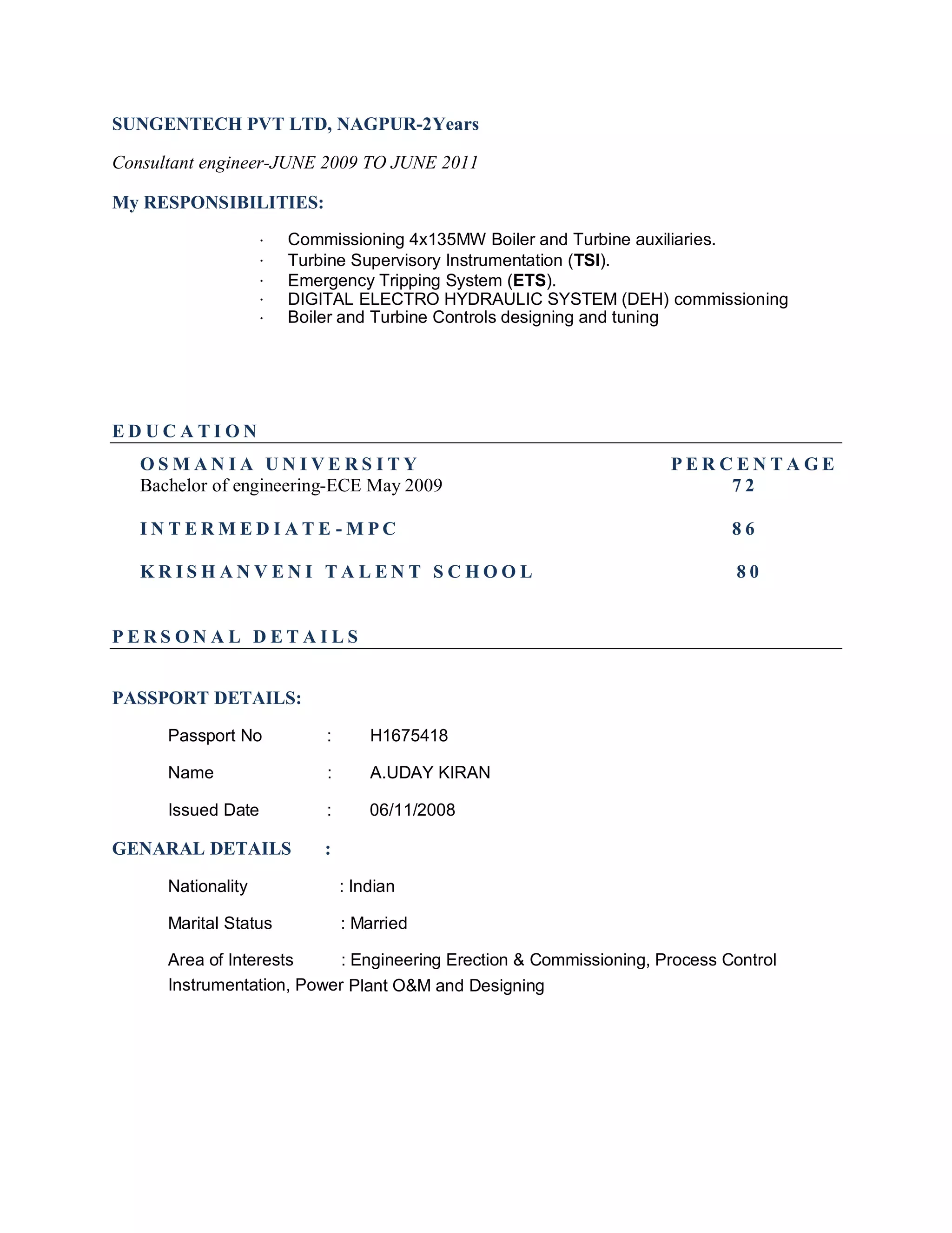 Uday Kiran Updated Resume | PDF