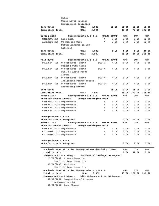Catherine McAran_Transcript_University of Michigan_AnnArbor | PDF