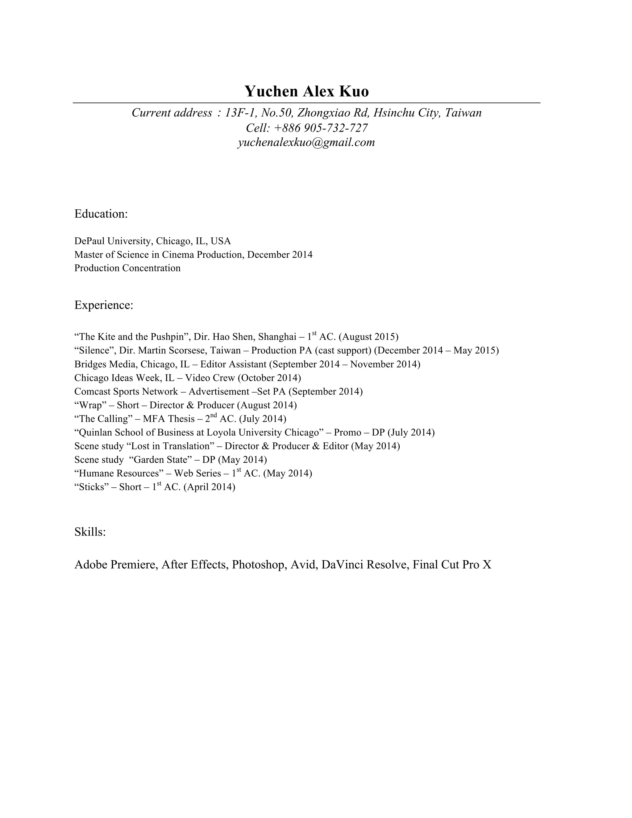 Alex Kuo resume | PDF
