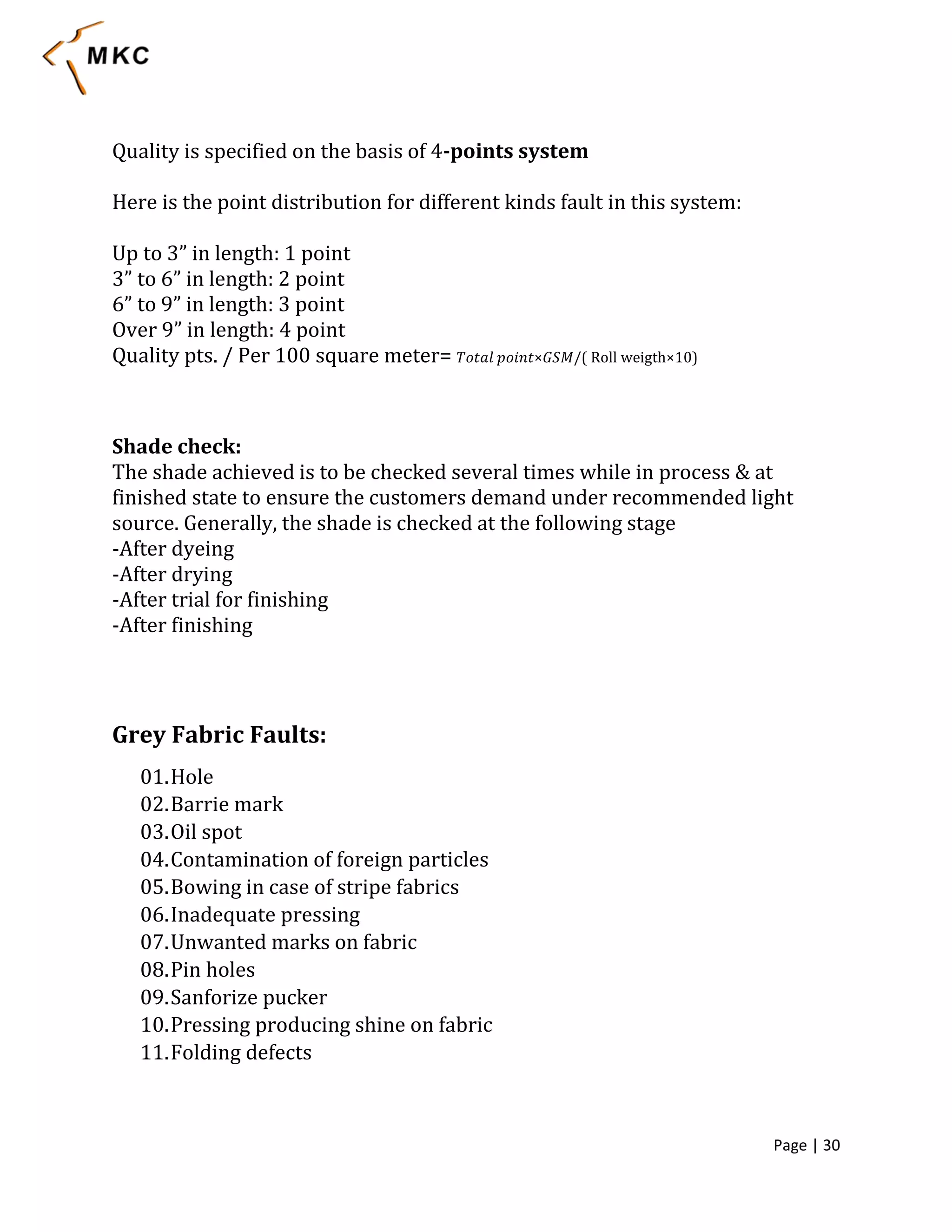 Industrial report on dyeing-finishing section MKCL | PDF