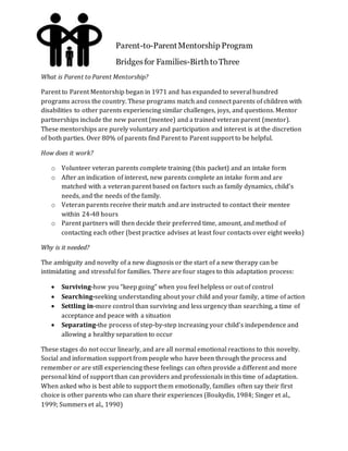 Parent mentorship training packet | PDF