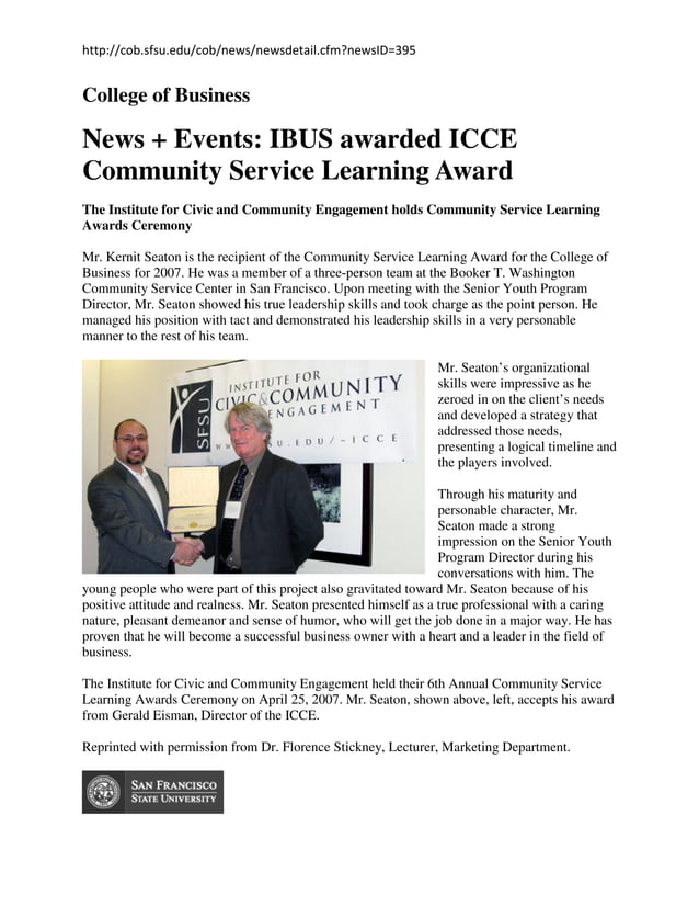 Kernit Seaton Business Award | PDF