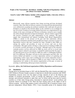 AID and African Governance | PDF