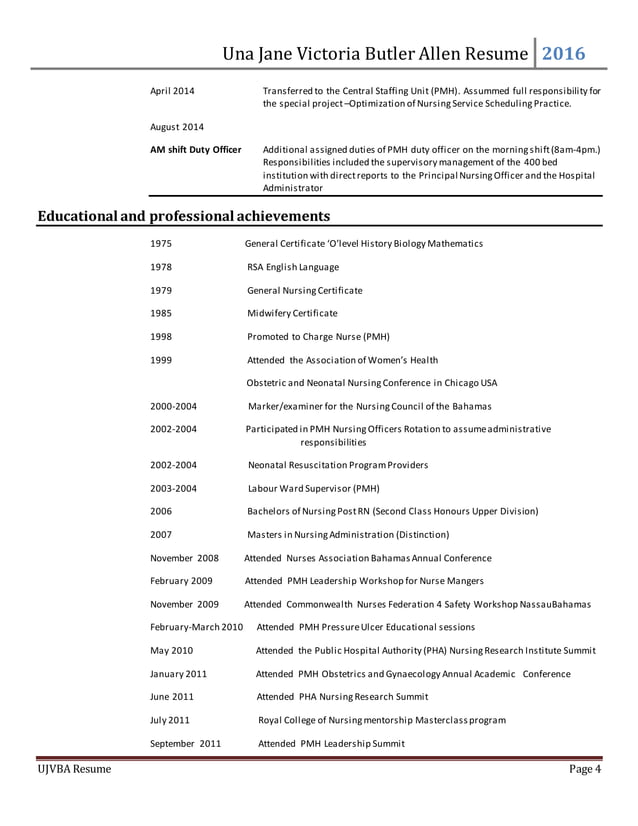 Una Allen Resume | PDF