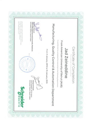 Schneider Certificate | PDF