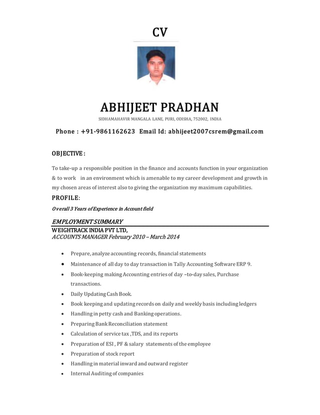 Abhijeet Pradhan Resume | DOCX | Business | Business and Finance
