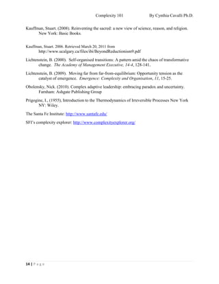 Complexity 101 by Cynthia Cavalli | PDF