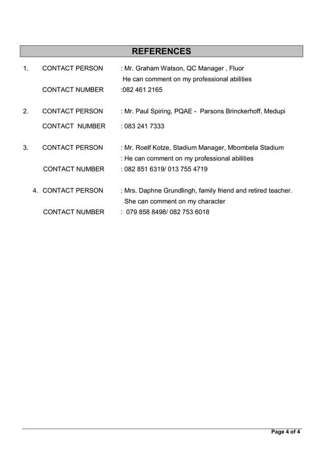 CV - D C BOTHA (December 2014) | PDF