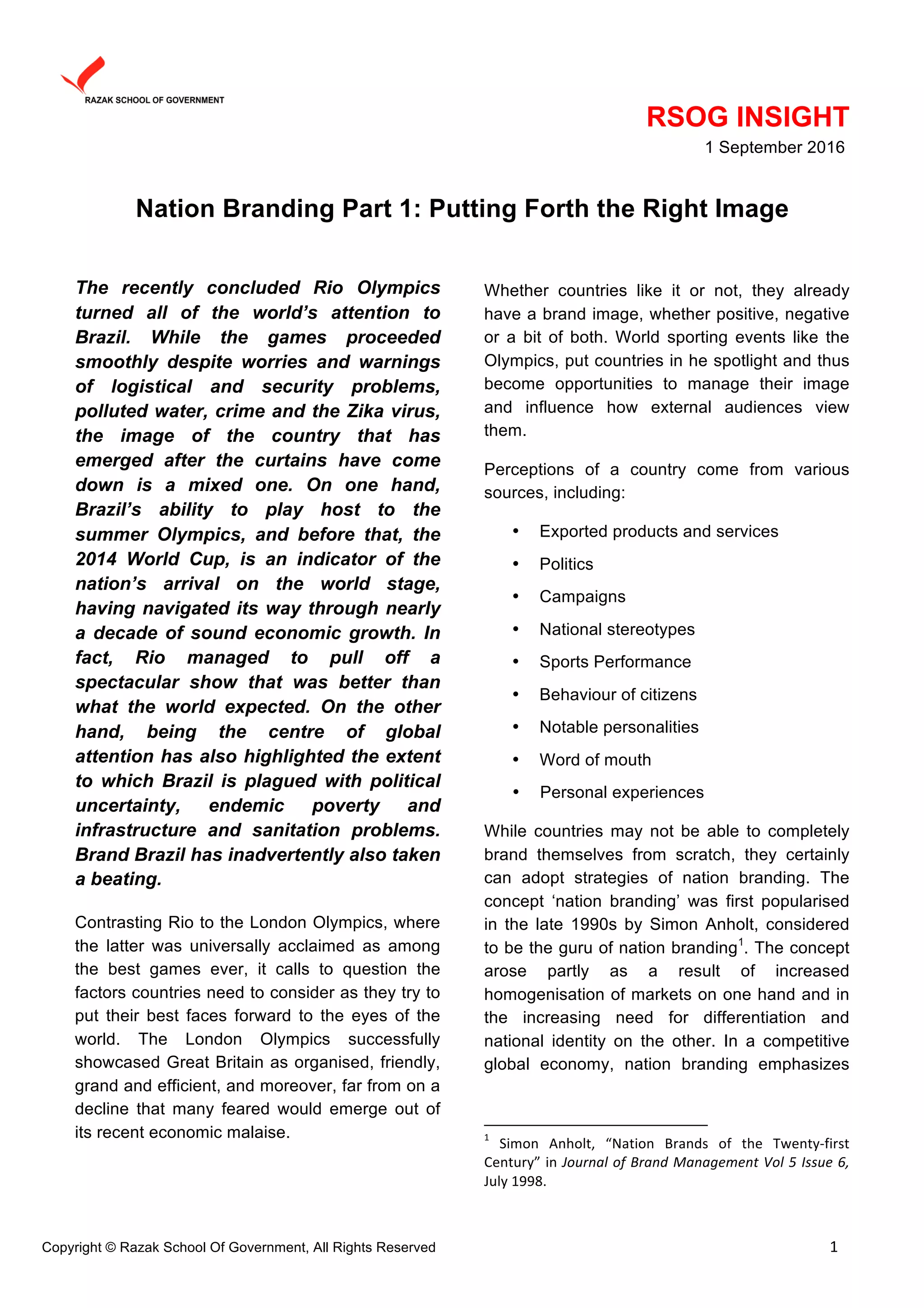 Nation branding part 1 | PDF