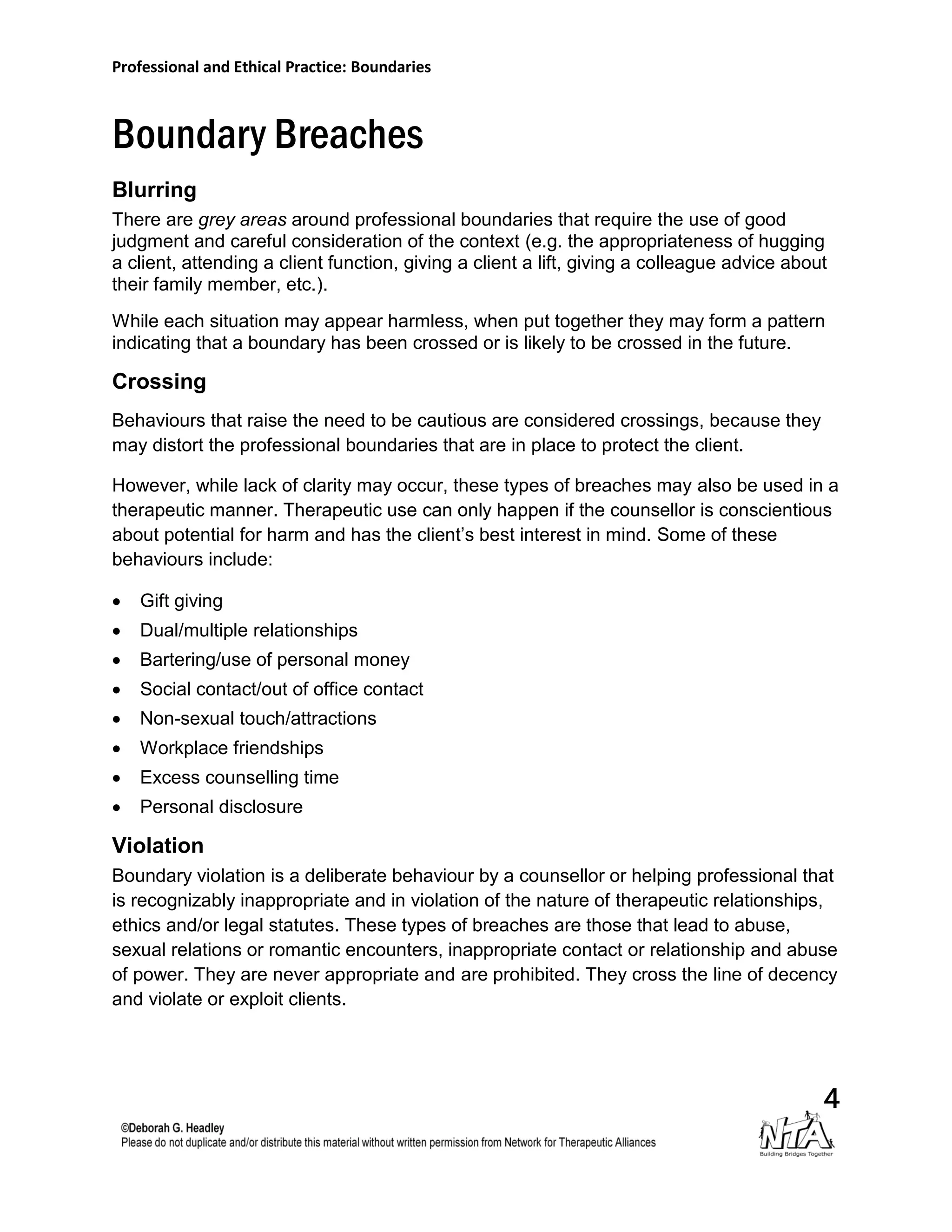 E9 professional and ethical practice boundaries | PDF