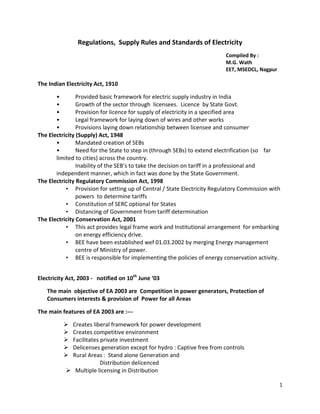 Regulations, Supply Rules and Standards of Electricity | DOCX