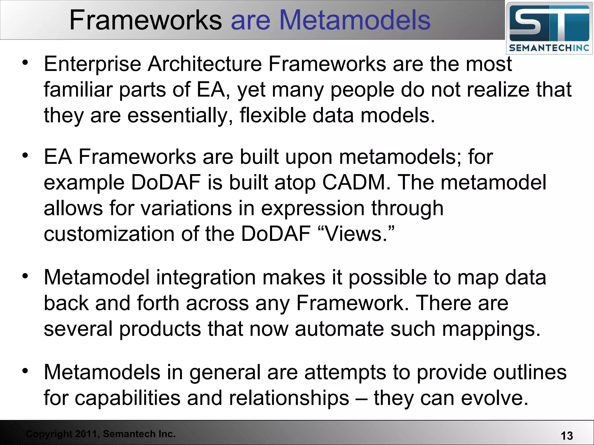 Enterprise Architecture Frameworks Ppt