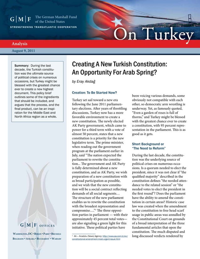 Creating A New Turkish Constitution: An Opportunity for Arab Spring? | PDF
