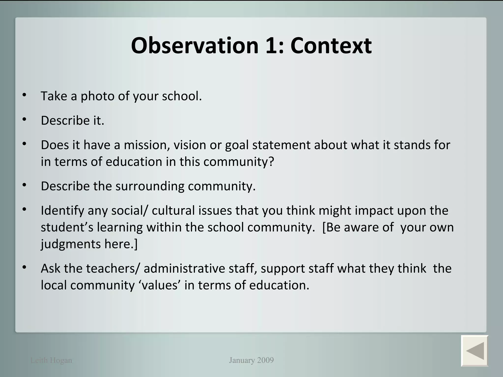 Curtin Education Assistants Conversion Course Logbook… observation ...