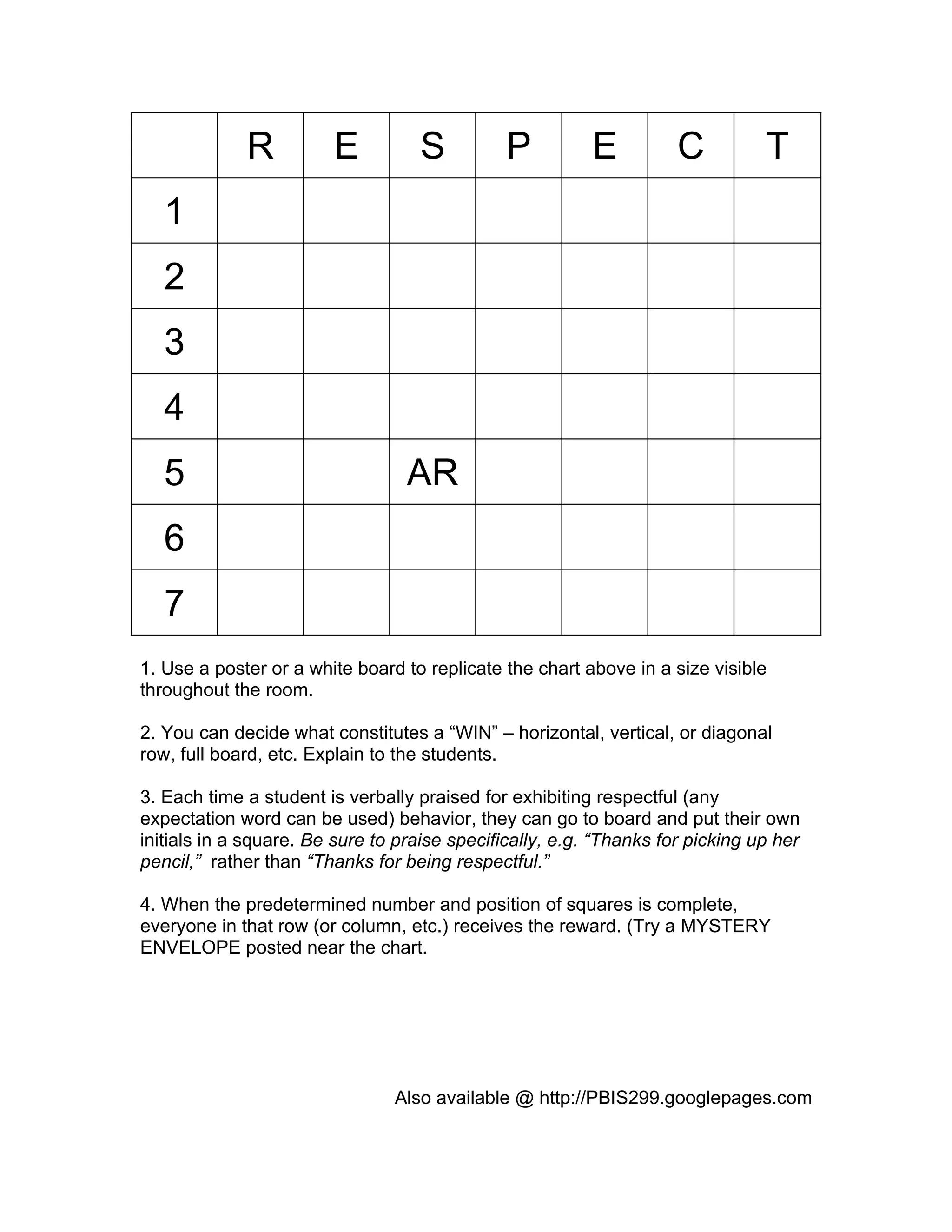 Character Bingo, Alan Robinson | DOC