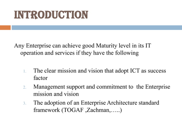 Introduction to Enterprise Architecture | PPTX