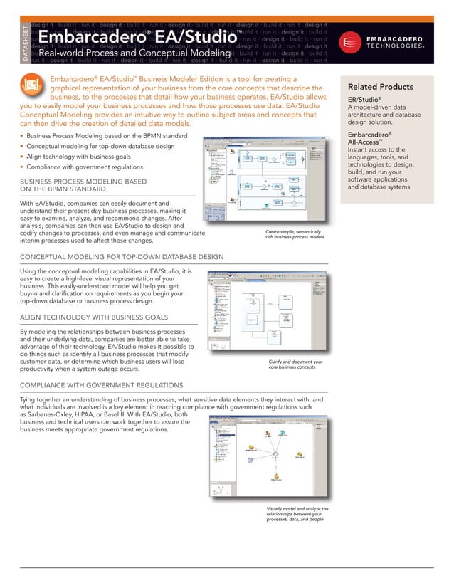 Business Process Modeling | Embarcadero Technologies EA/Studio | PDF