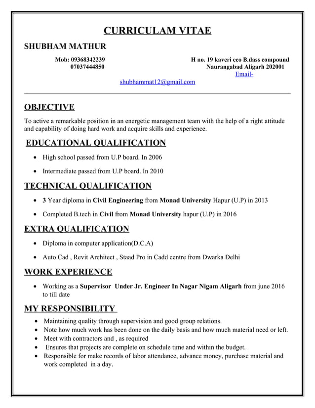 shubham CV | PDF