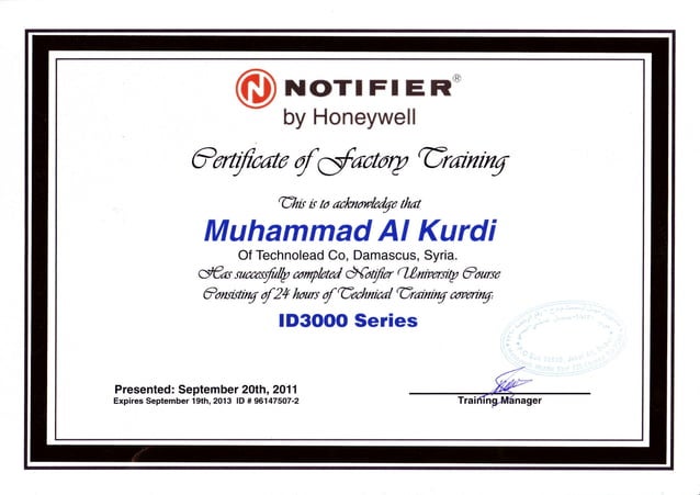 Notifier Certification | PDF