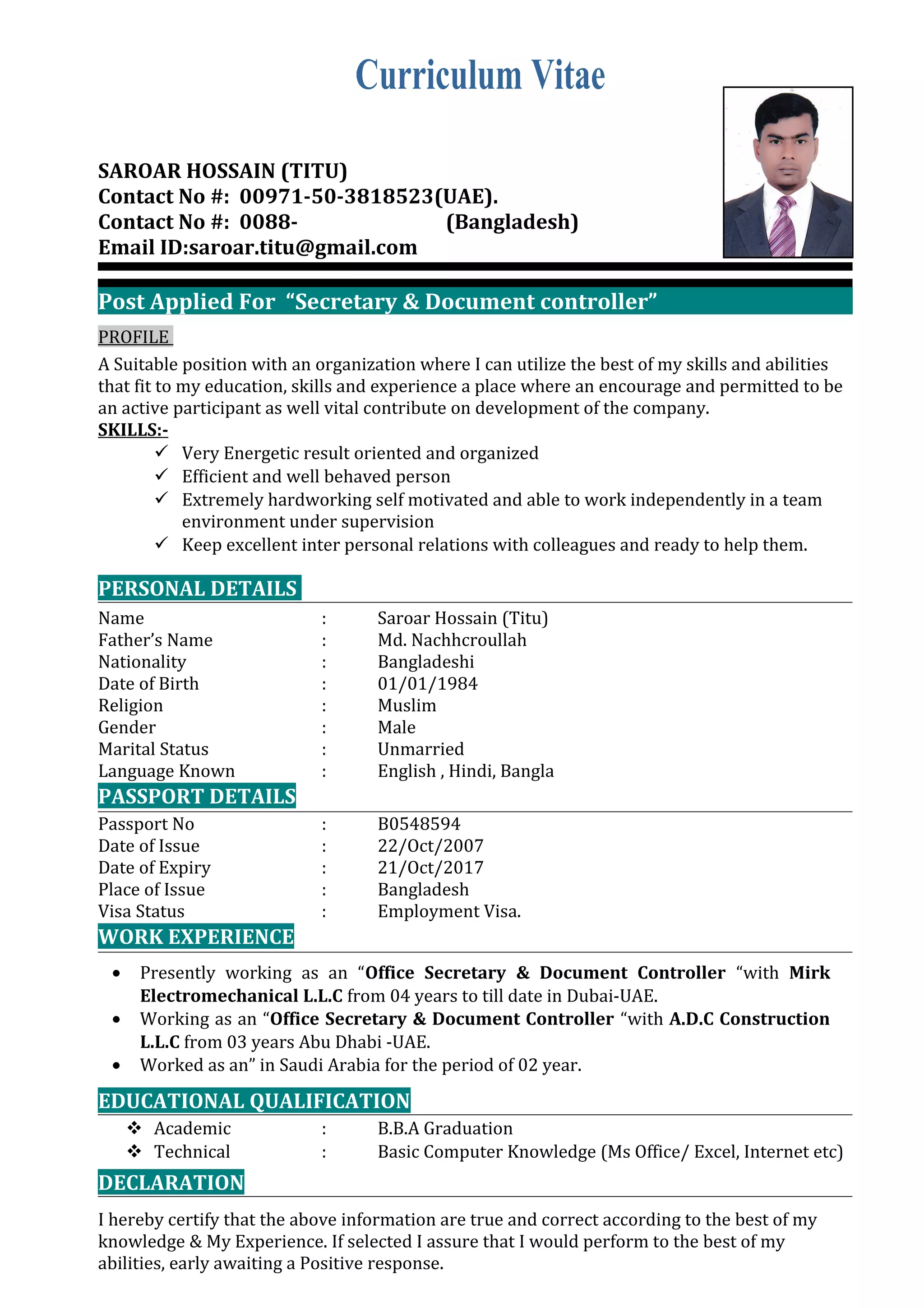 SAROAR -CV. ( 6 ) | DOC