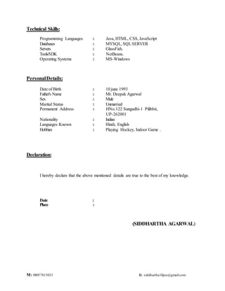 sid resume | PDF