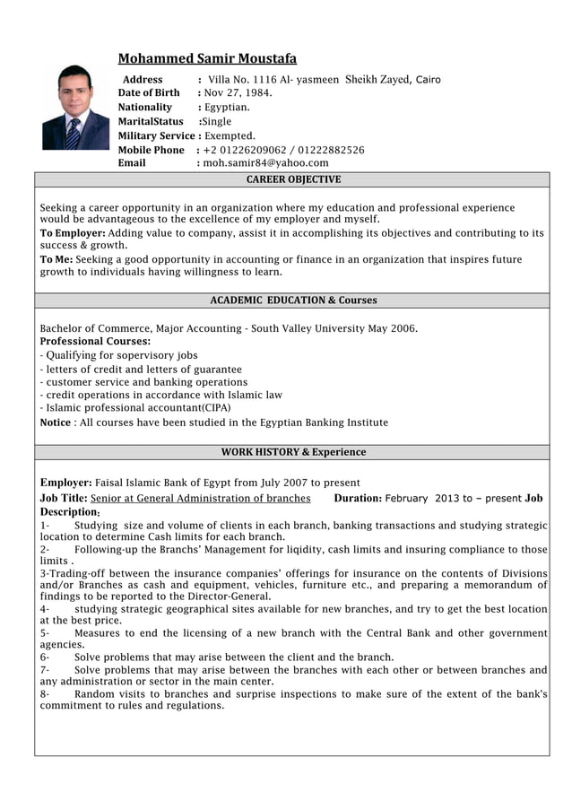 mohamed samir c.v | PDF | Financial Regulation | Economy
