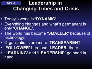 Leadership in changing times | PPT
