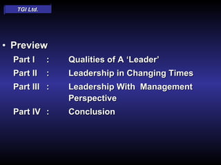 Leadership in changing times | PPT