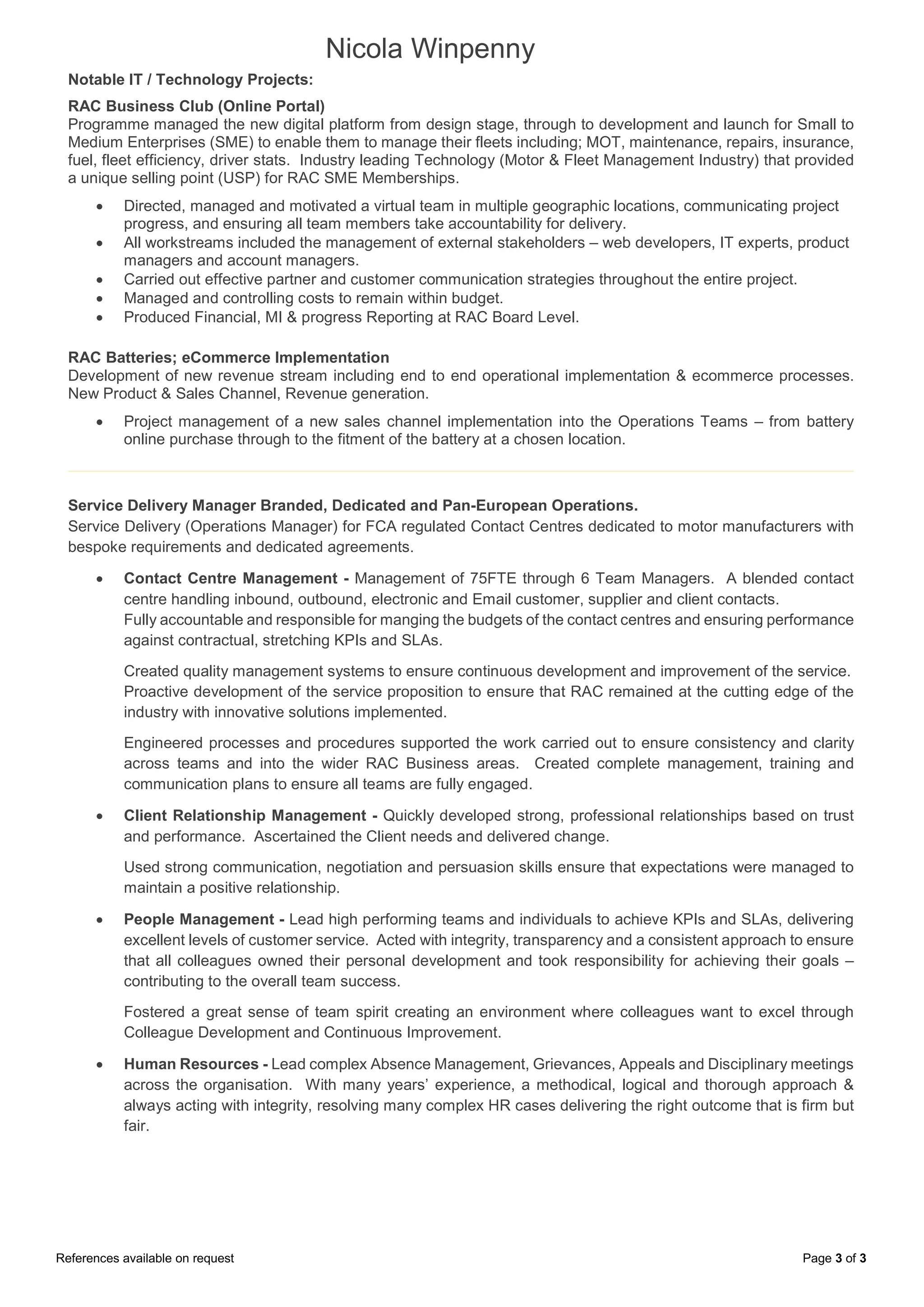 Nicola Winpenny - CV | PDF