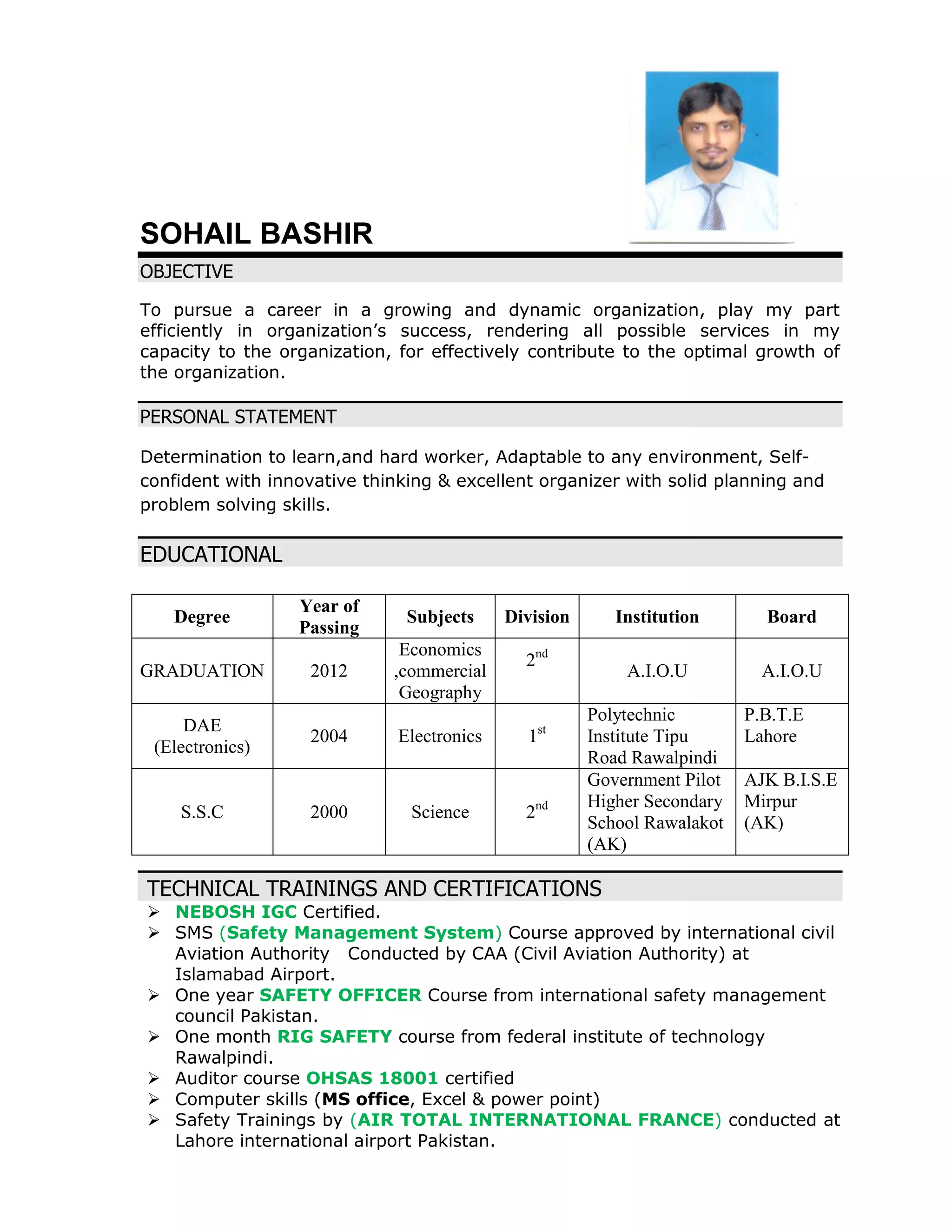 sohail cv (HSE) | PDF