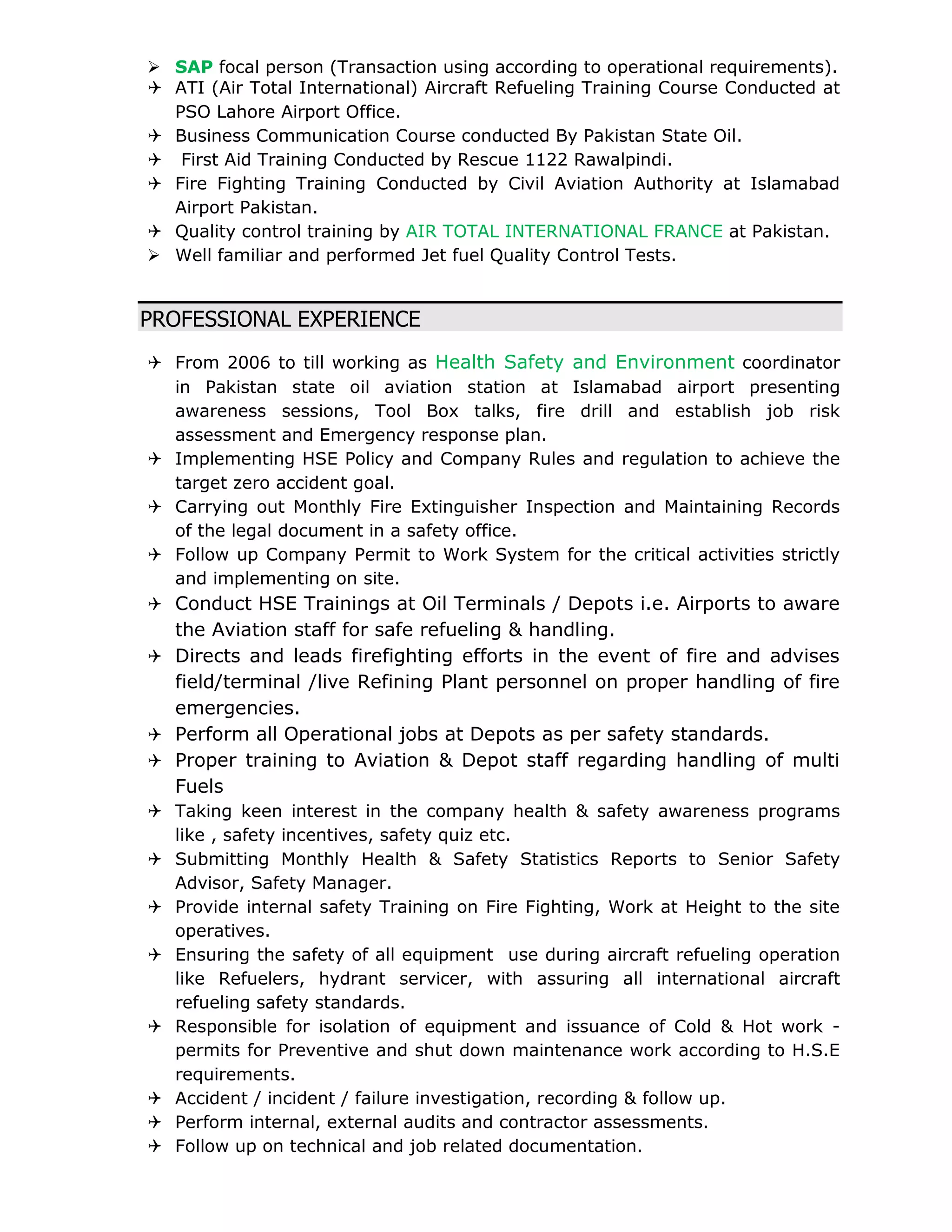 sohail cv (HSE) | PDF
