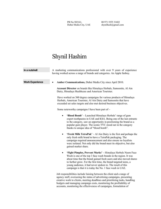 Shynil Hashim Resume | PDF
