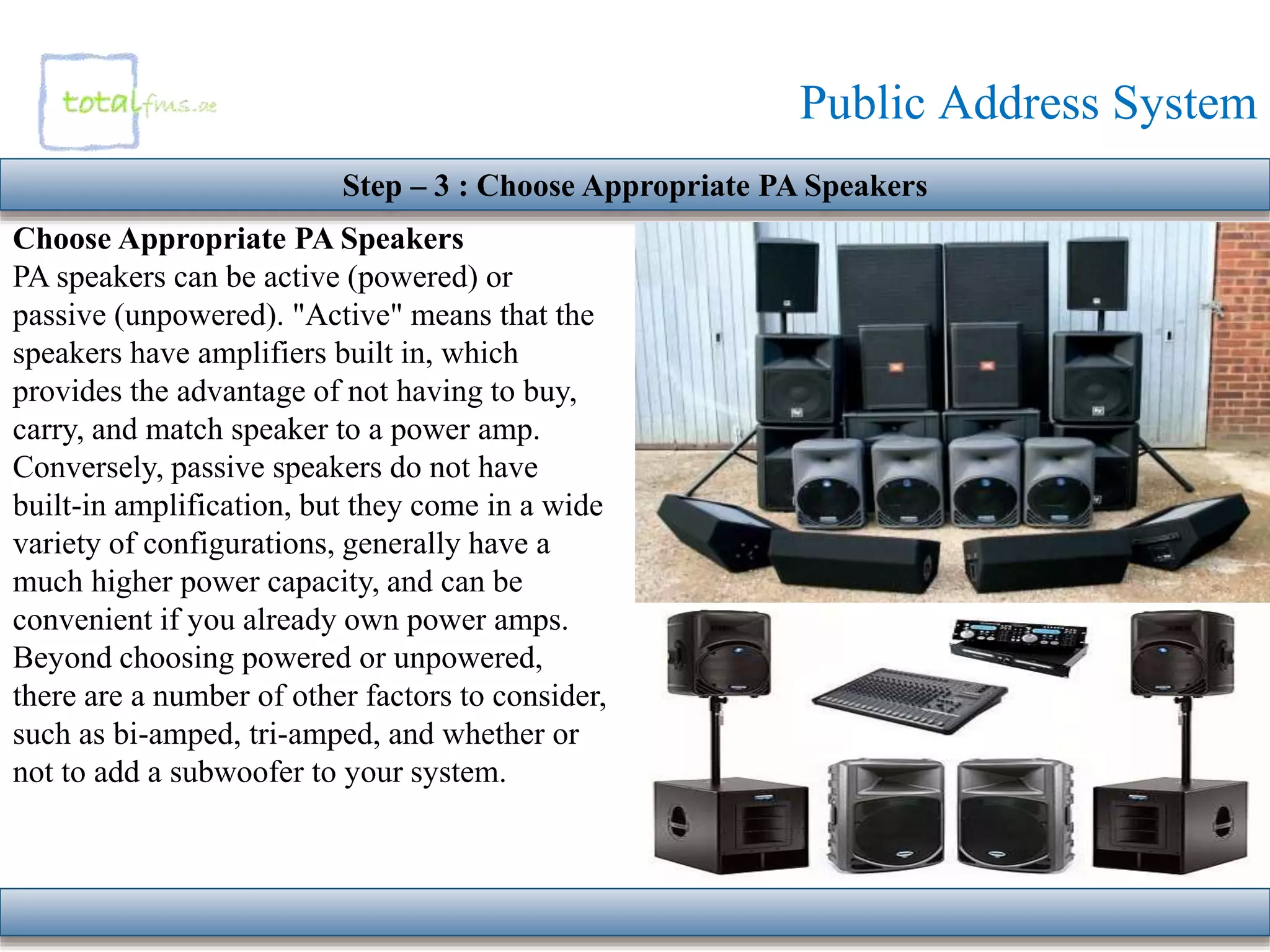 Public Address System | PPTX | Digital Audio | Computer Software and ...