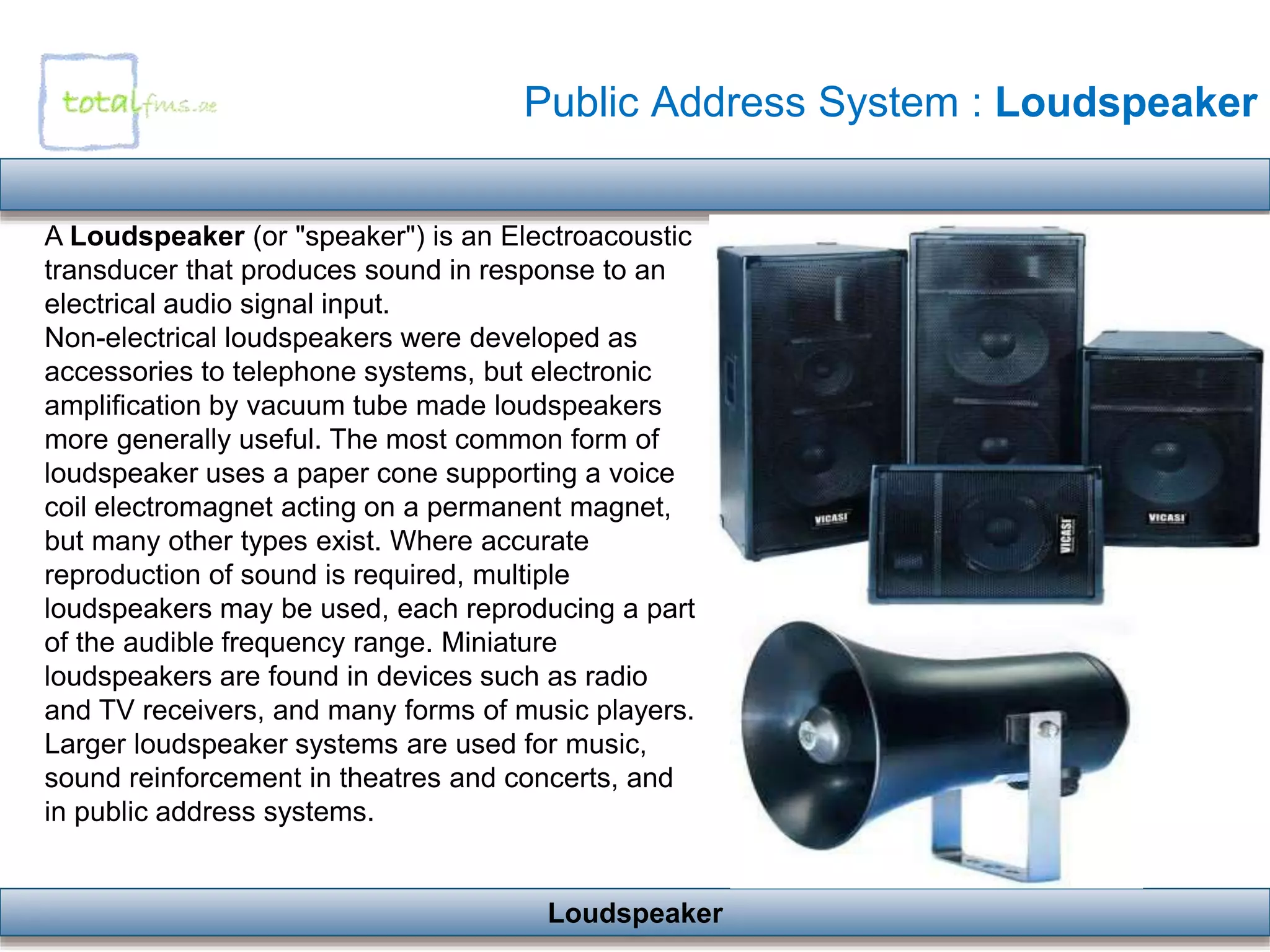 Public Address System | PPTX | Digital Audio | Computer Software and ...