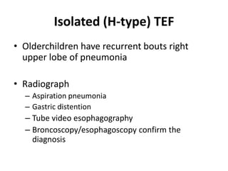 Eosophageal Atresia - Tracheo-esophageal Fistula | PDF