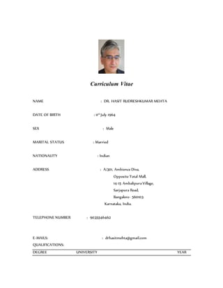 Hasit's Bio-data | DOCX