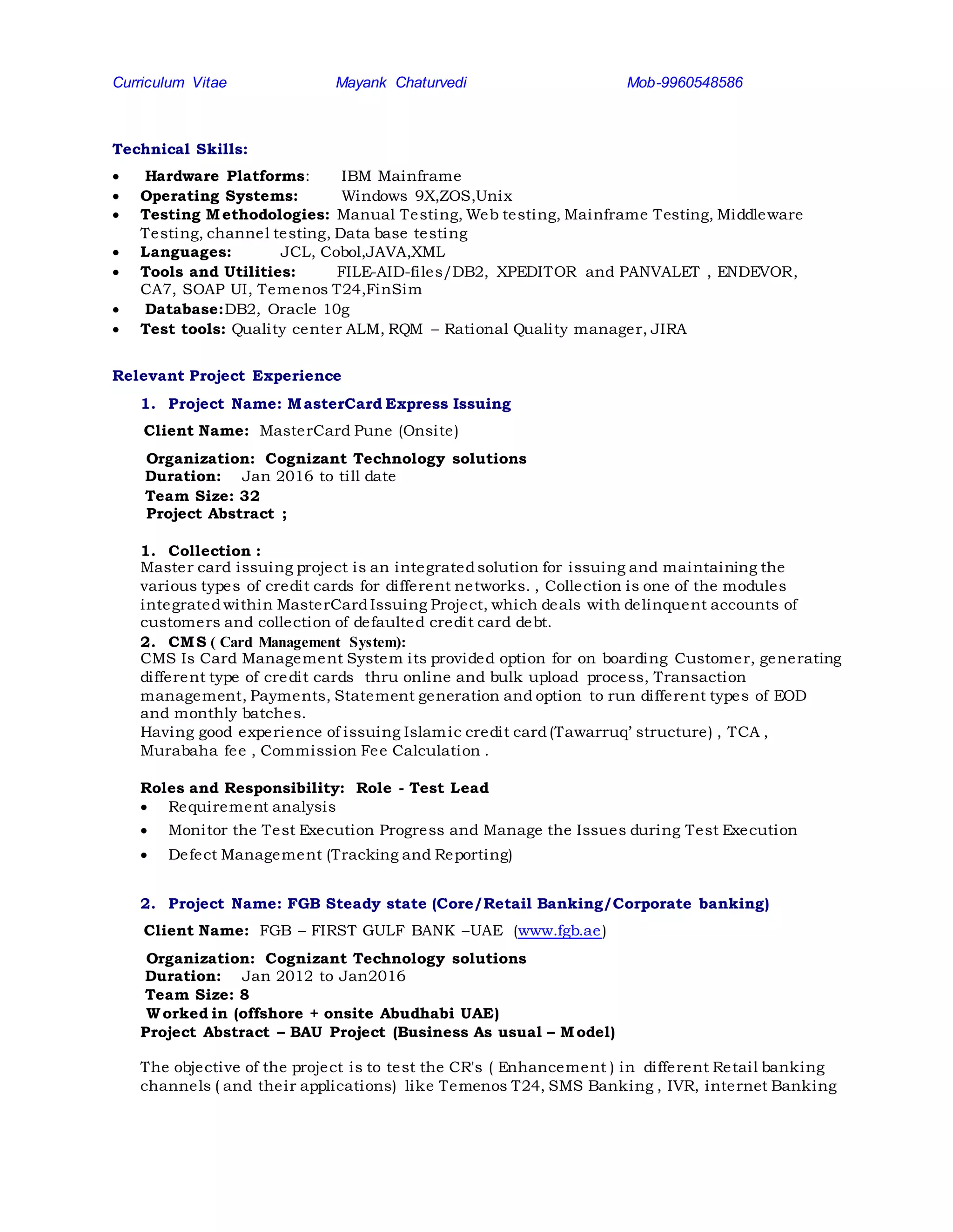 Mayank_chaturvedi QA Lead new- Naukari | DOCX