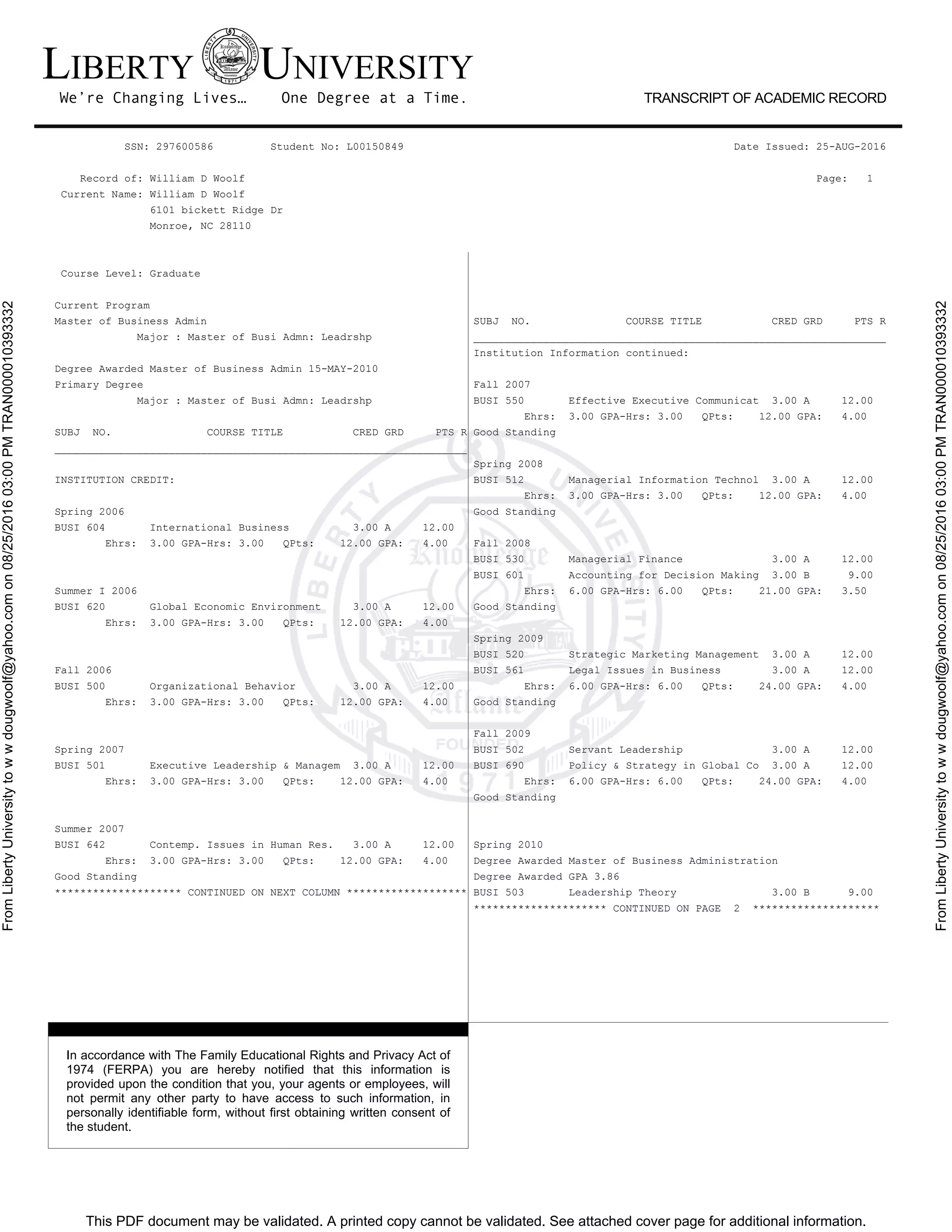 Liberty Transcripts | PDF