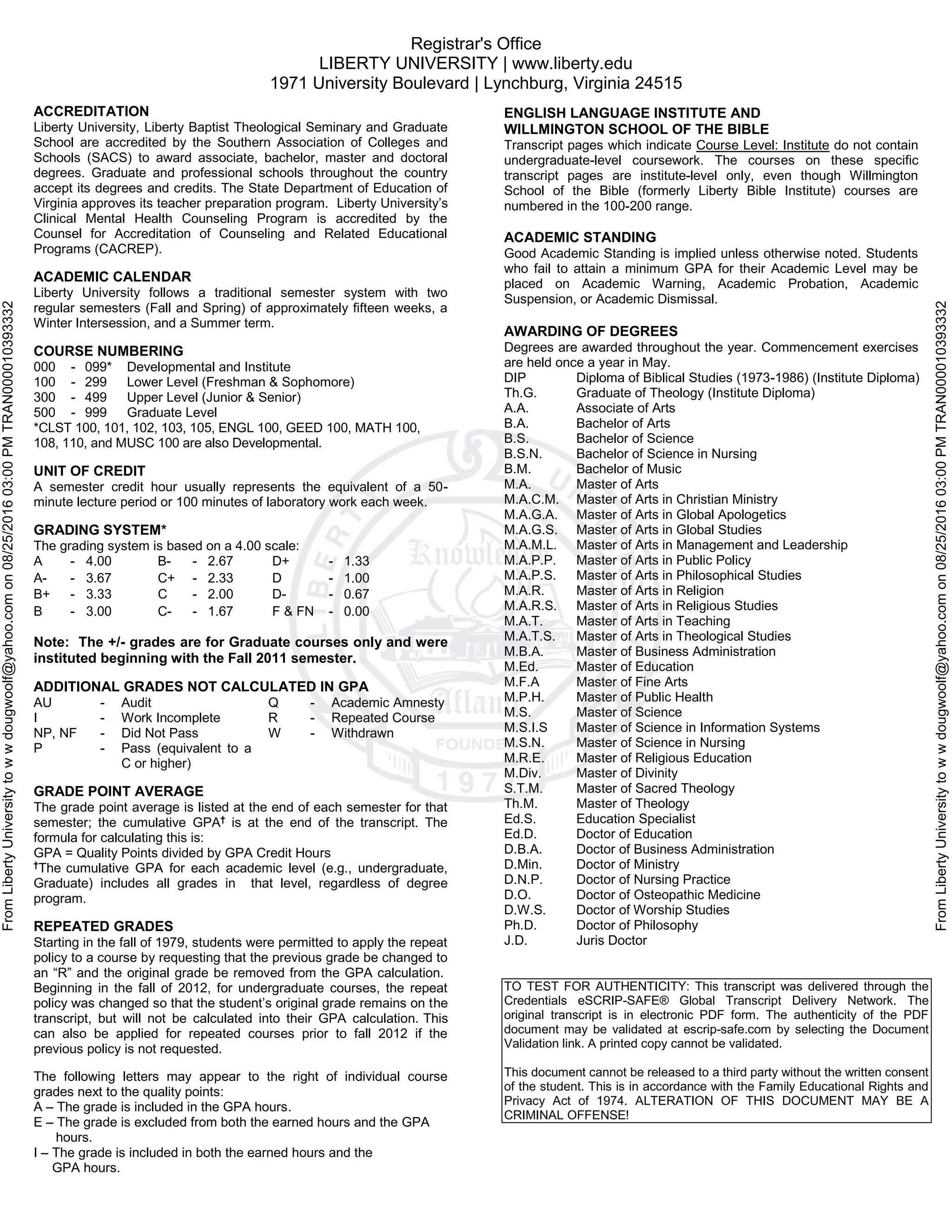 Liberty Transcripts | PDF