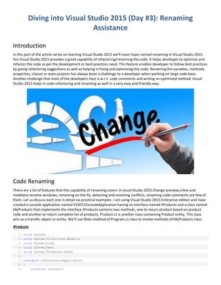 Diving into VS 2015 Day3 | PDF