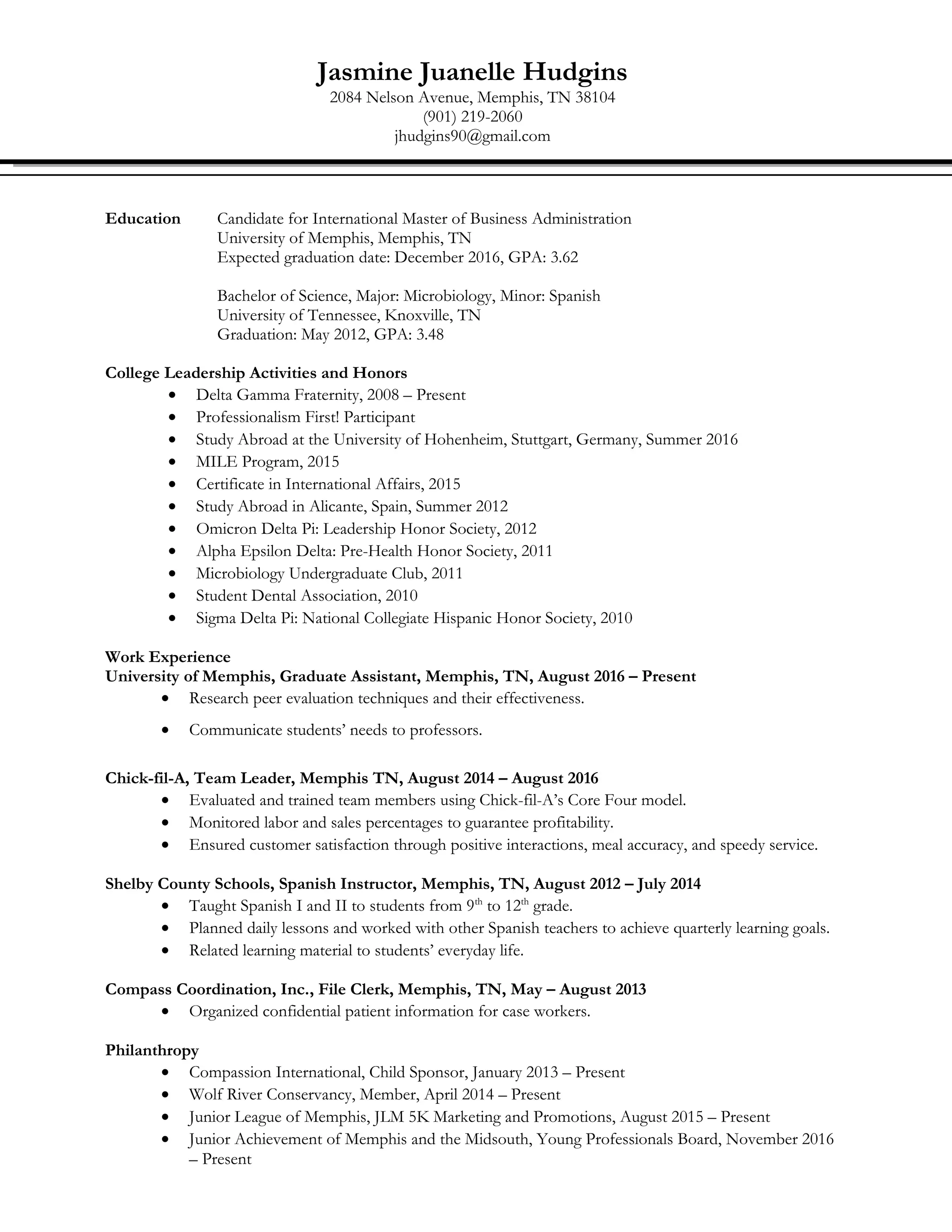 Jasmine Hudgins Resume | DOC