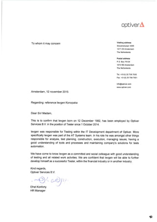 Recommendation Letter (Optiver) | PDF