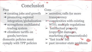Trans-Pacific Partnership | PPTX | Political Issues & policy | Politics