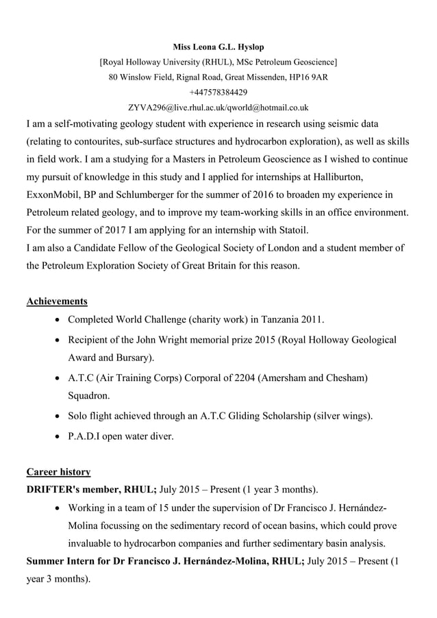 My CV edit | PDF