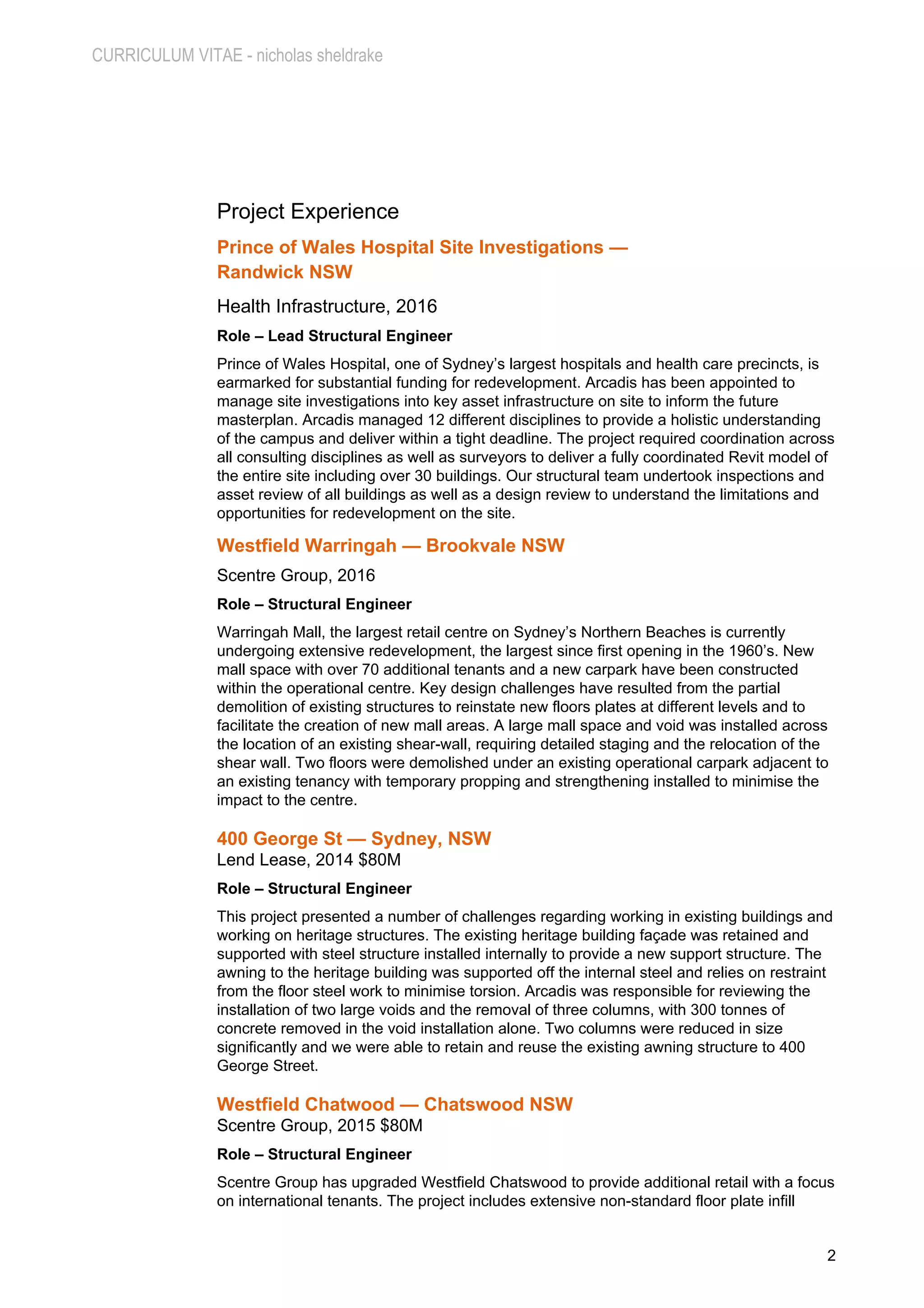 Nicholas Sheldrake_Oct2016_Arcadis CV | PDF